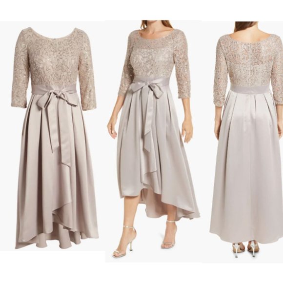 Alex Evenings | Dresses | Alex Evenings Sequin Lace Highlow Cocktail ...